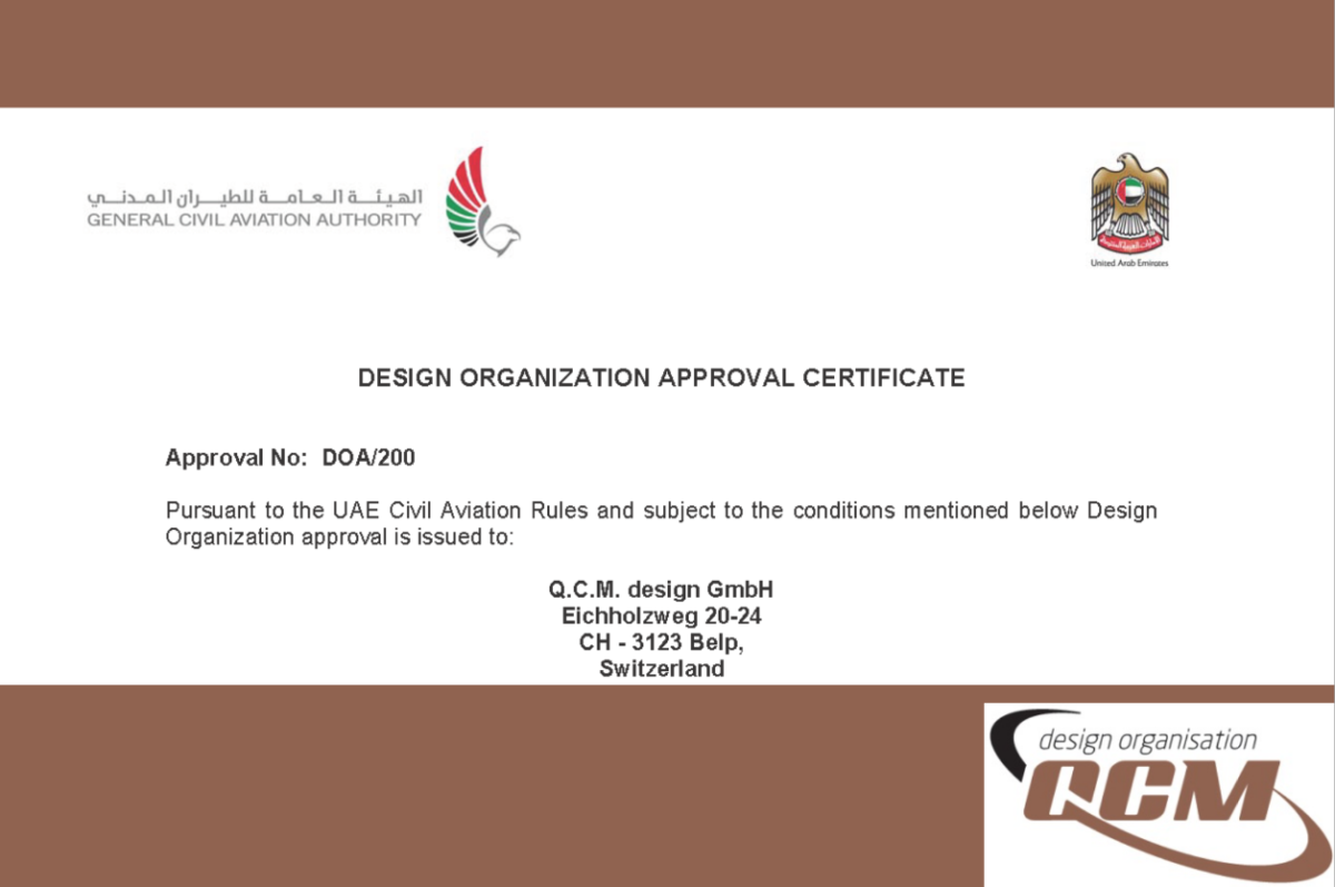 Design Organisation Approval Certificate from UAE - QCM Holding